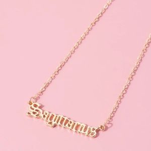 Kathrono | Jewelry | Sagittarius Cursive Zodiac Necklace | Poshmark